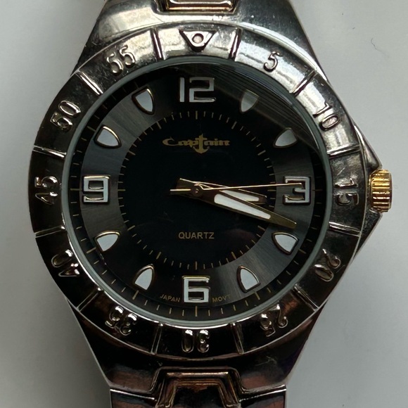Captain | Accessories | Captain Black And Silver Mens Watch | Poshmark